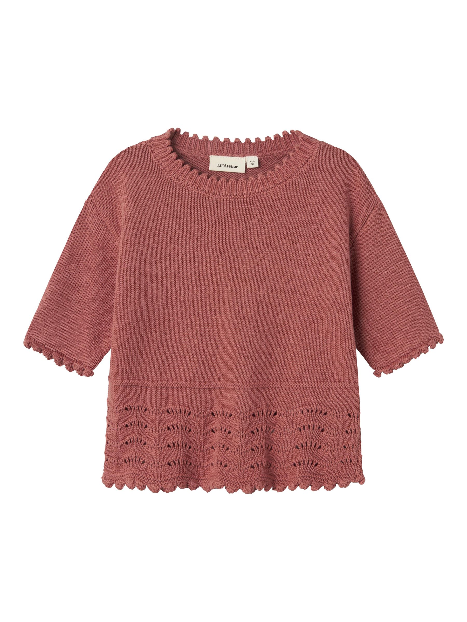 Lil' Atelier KORTE MOUWEN GEBREIDE TOP - Peuter Meisjes | Roze | NAME ...