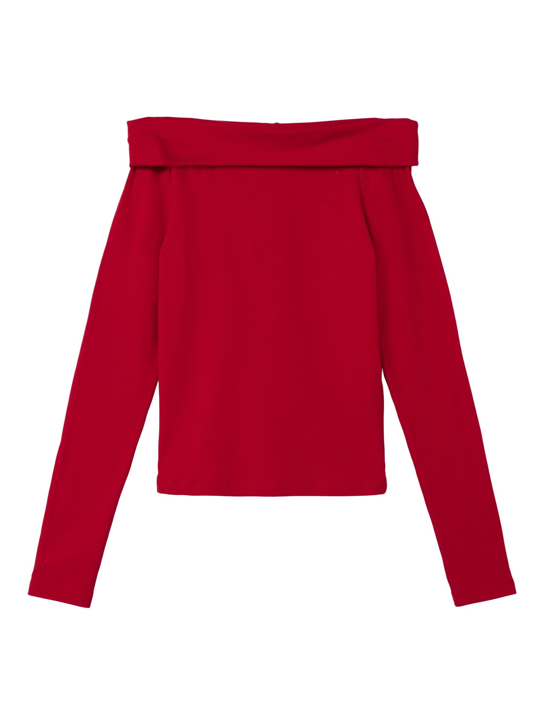 LMTD SHORT OFF-SHOULDER TOP - Teen Girls' | Red | NAME IT UK