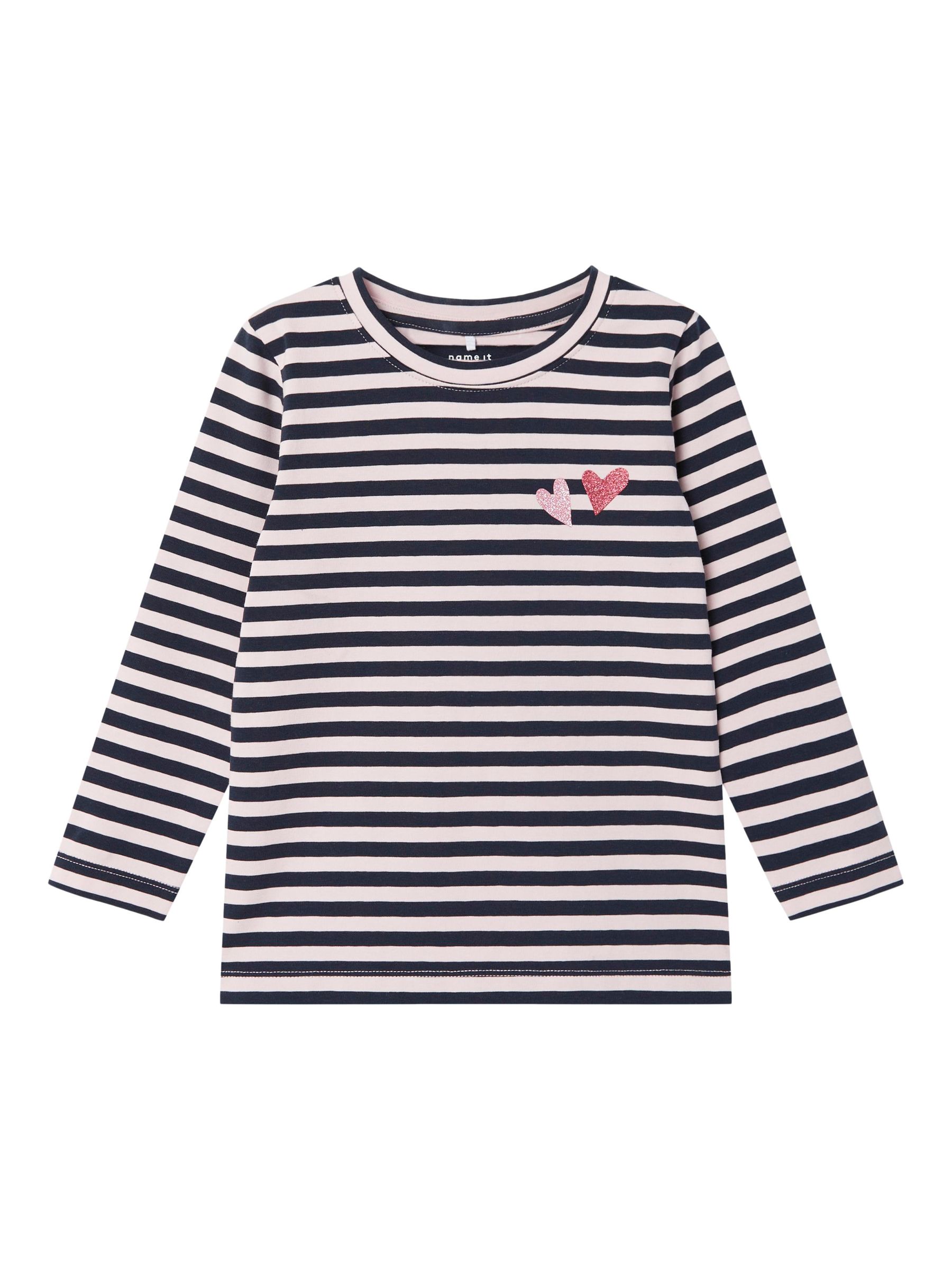 HJERTE-PRINT TOP MED LANGE ÆRMER - Små Piger | Pink | NAME IT Danmark