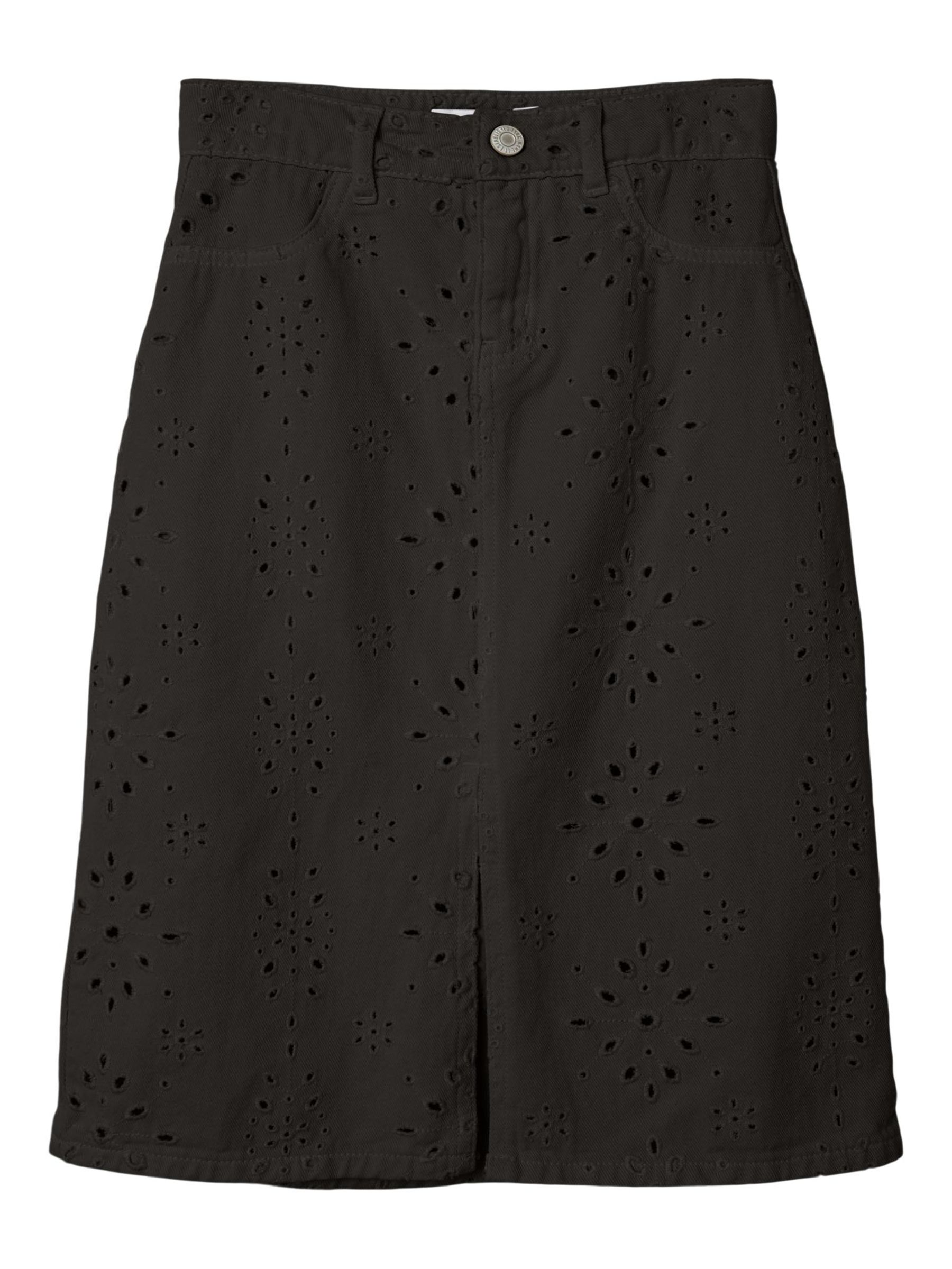 LANGER BRODERIE ANGLAISE ROCK - Mädchen | Schwarz | NAME IT Deutschland